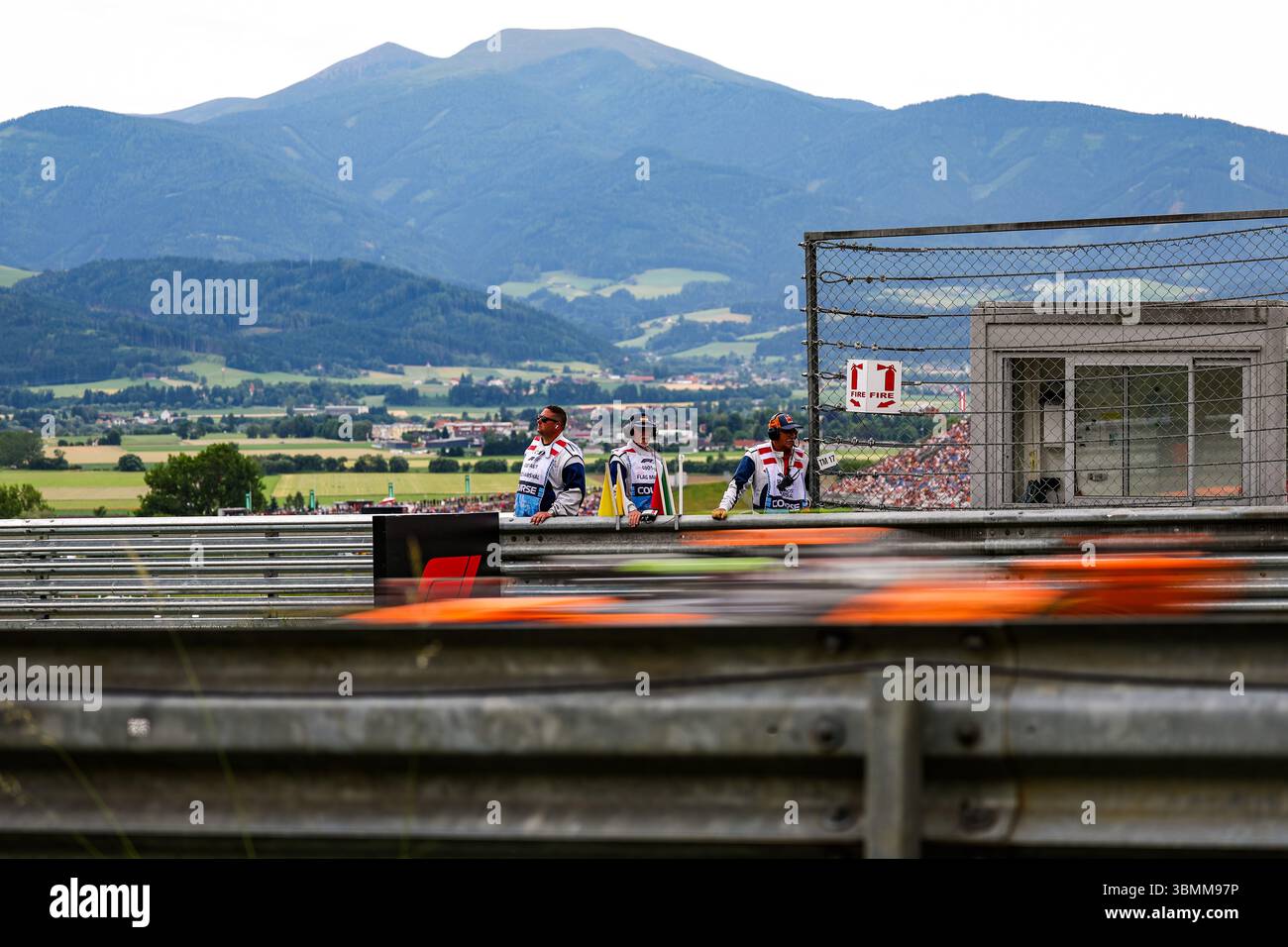 Marshalls trackside during the Formula 1 MSC Cruises Austrian Grand ...