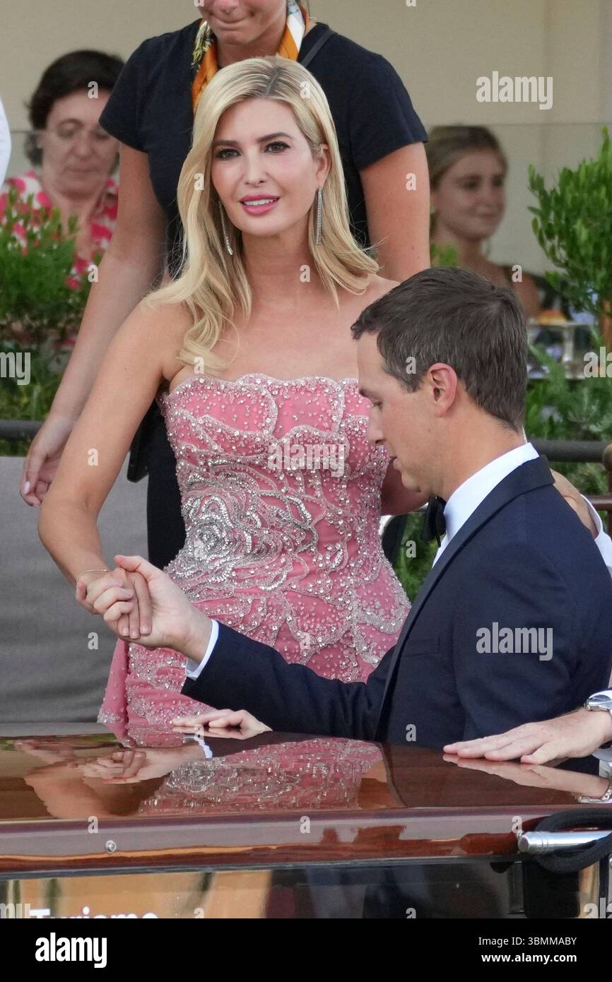 Ivanka Trump, left, and Jared Kushner leave a hotel ahead of the ...