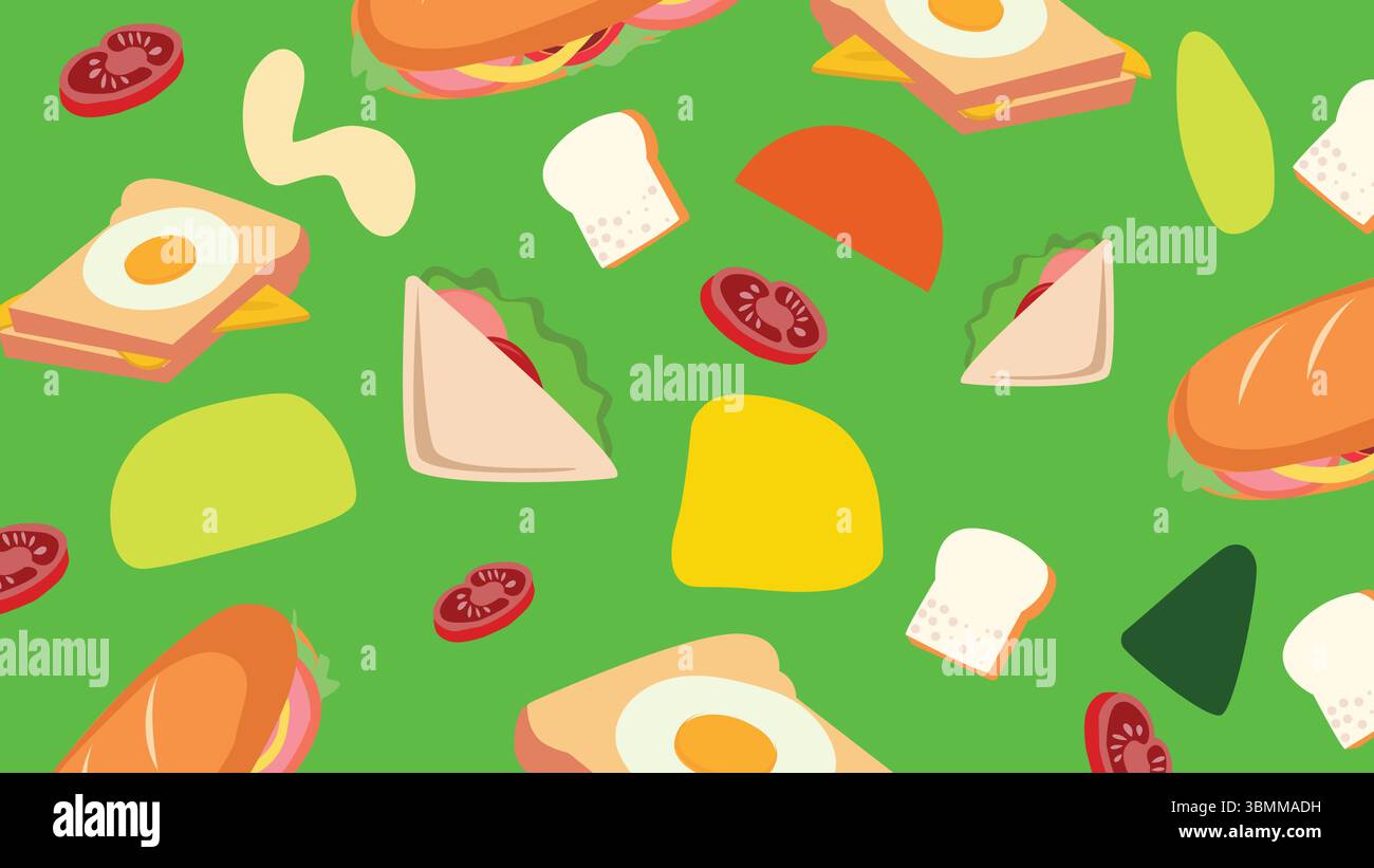 Breakfast sandwich background Stock Vector Image & Art - Alamy