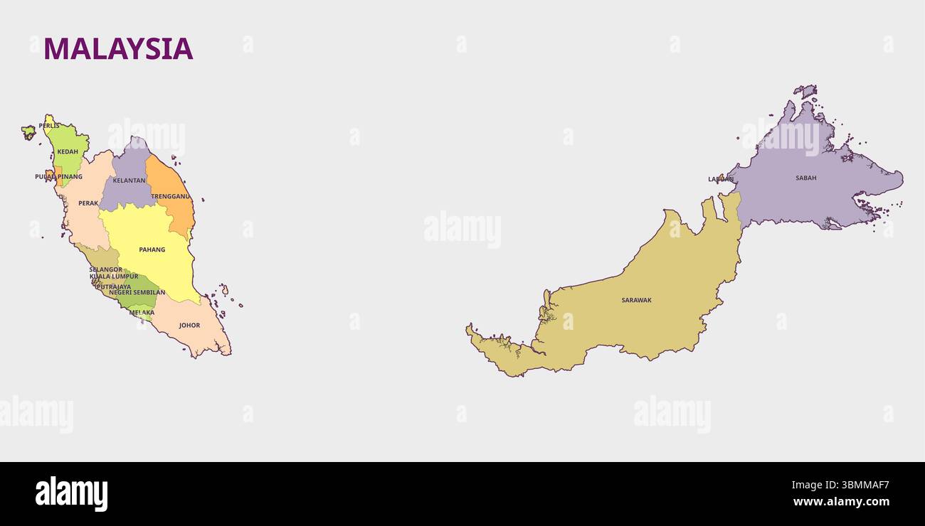 Map malaysia in black Stock Vector Images - Alamy
