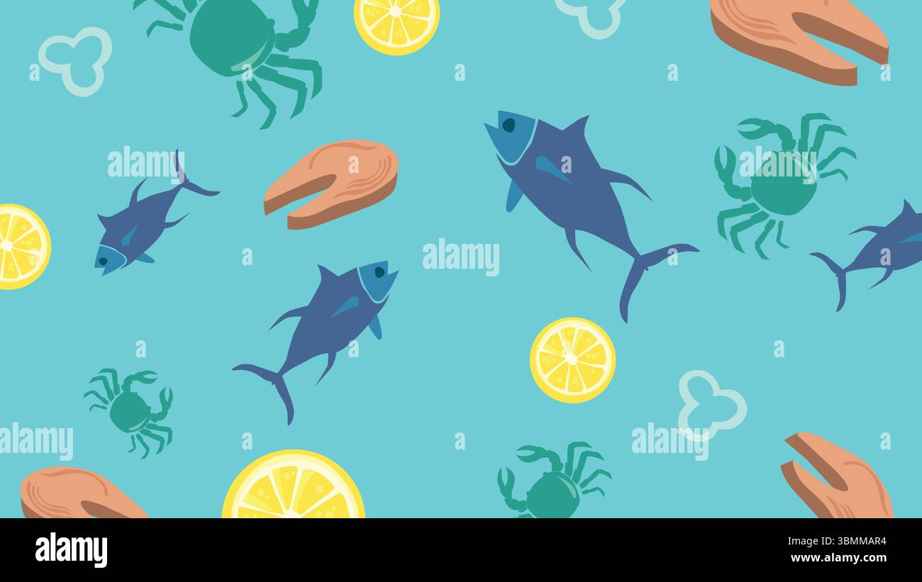 Tuna and Crab Background Stock Vector Image & Art - Alamy