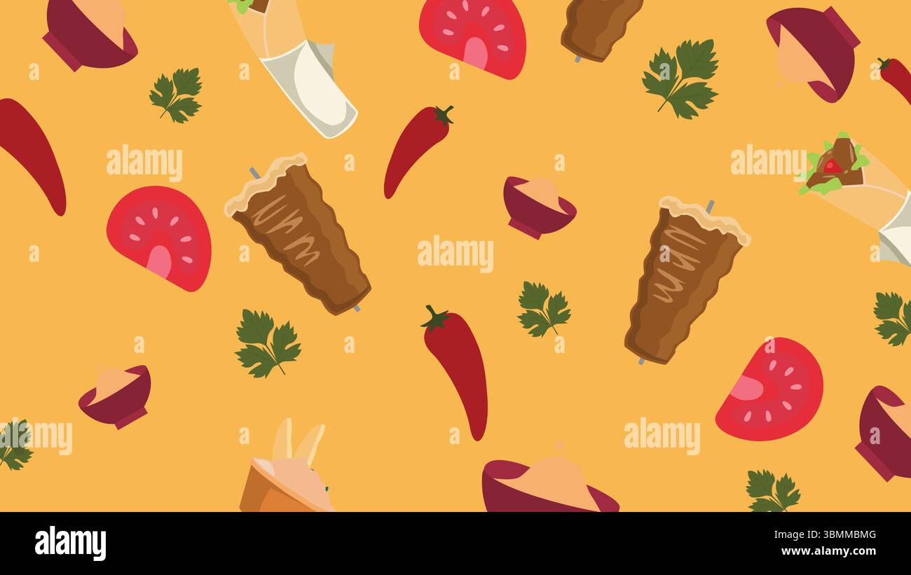 Shawarma and wrap background Stock Vector Image & Art - Alamy