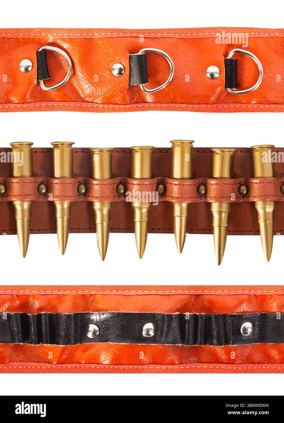 Seamless isolated photo of orange and brown leather cartridge belt ...