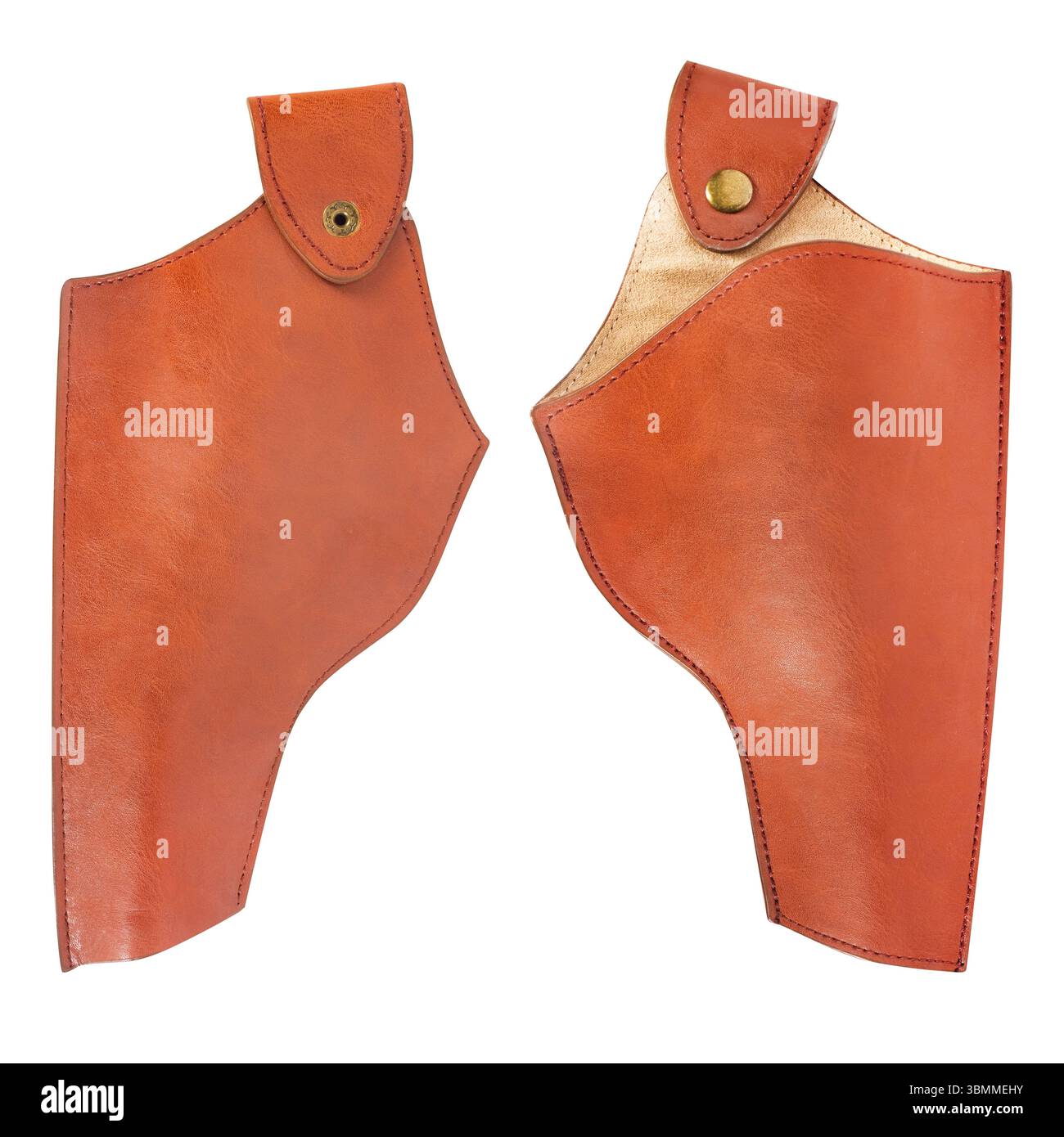 Isolated front and back view photo of cowboy revolver pistol leather ...