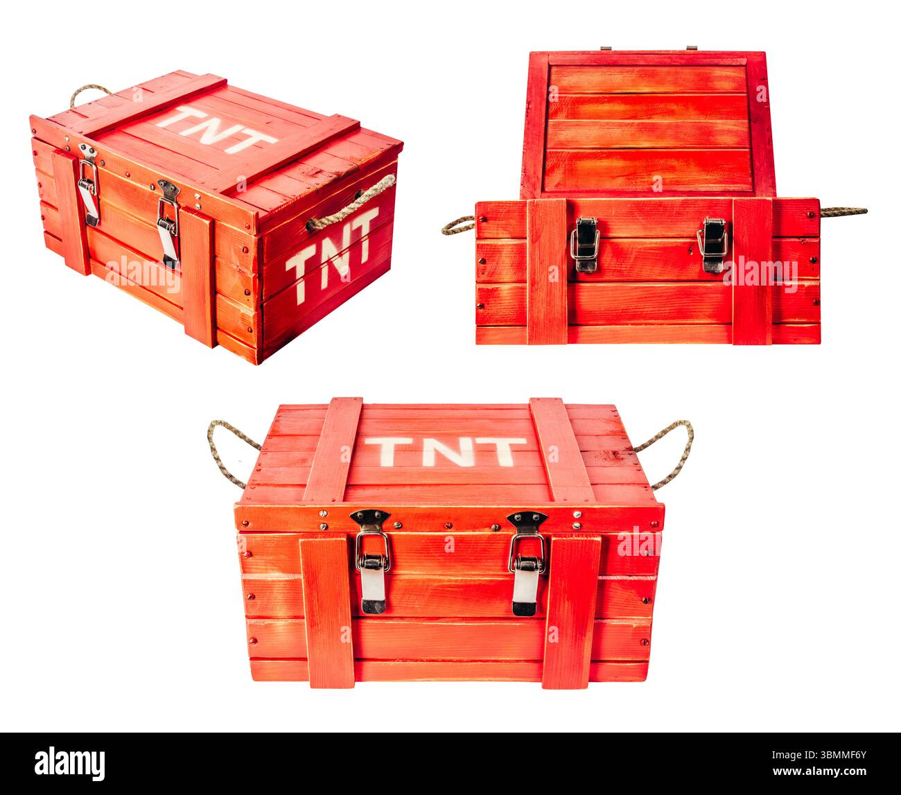 Isolated various angle photo of opened and closed wooden red colored ...