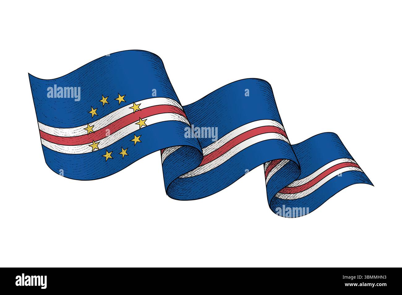Flag cape verde cartoon Stock Vector Images - Alamy