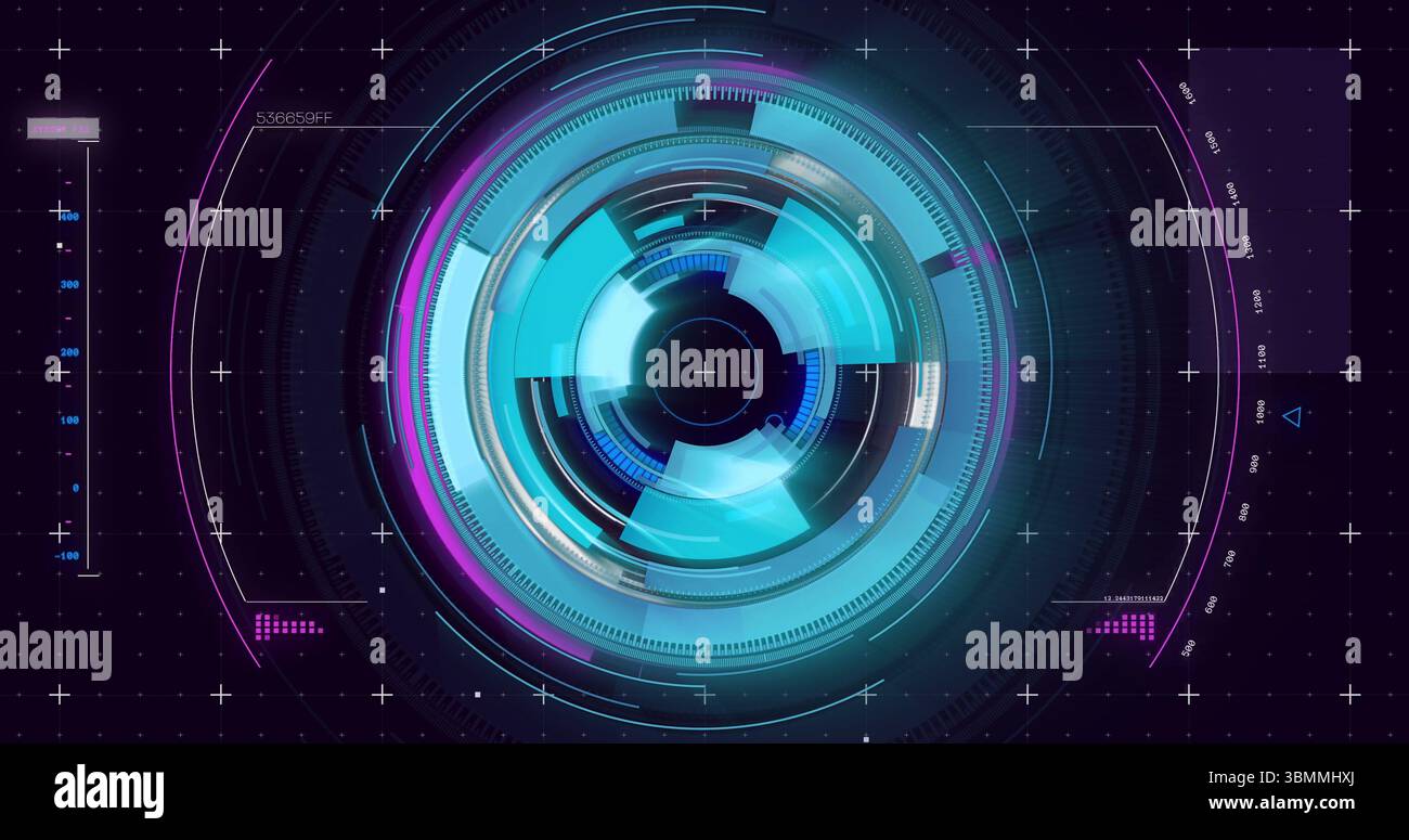 Displaying circular HUD graphic on screen, with rings, crosshair ...