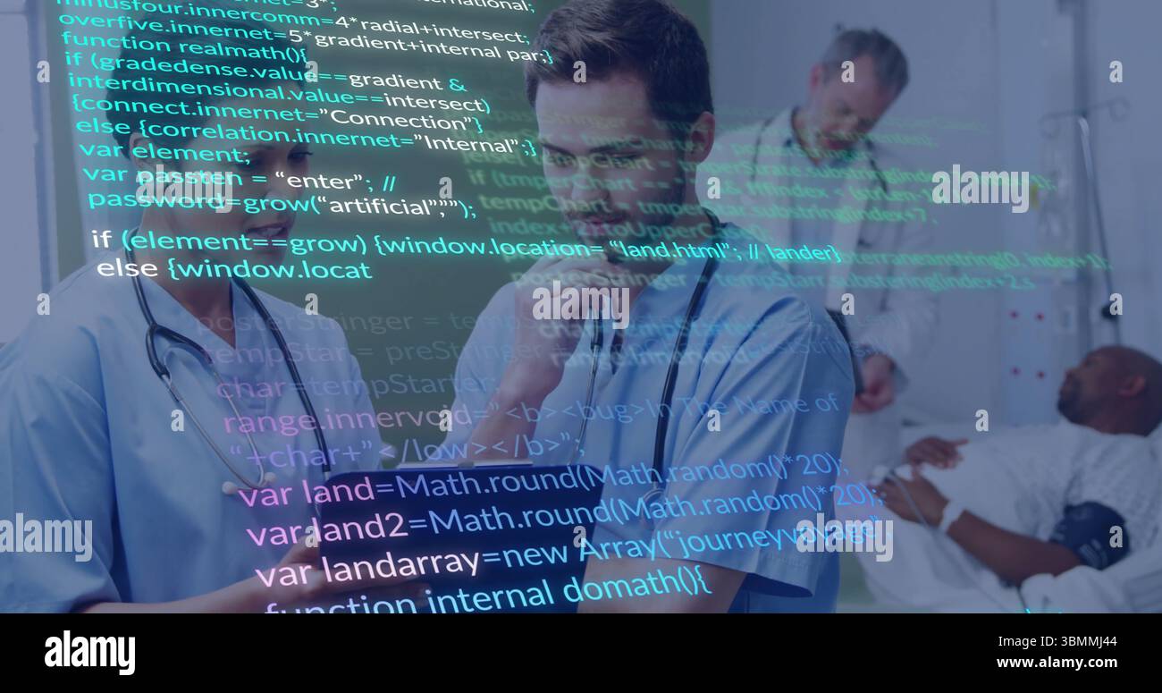 Analyzing digital medical data overlay hi-res stock photography and ...