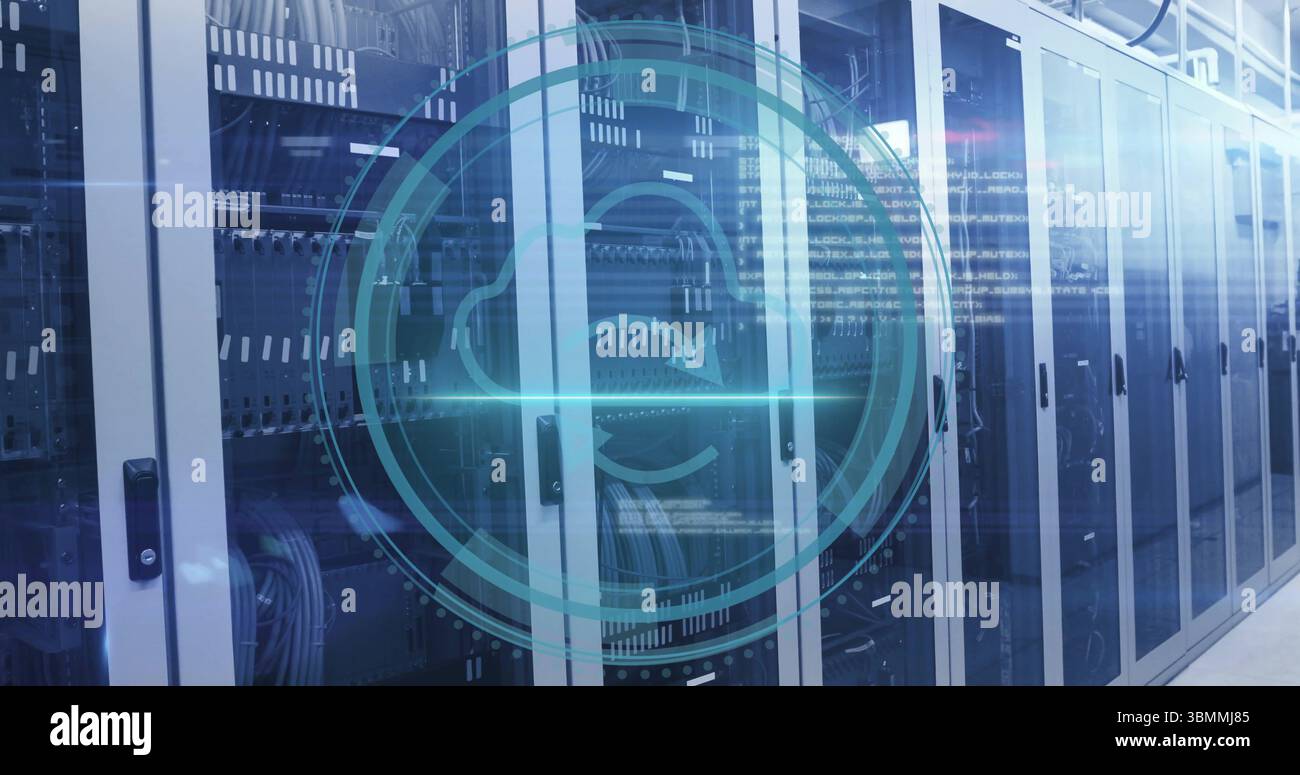 Cloud computing symbol image over server racks in data center Stock Photo - Alamy