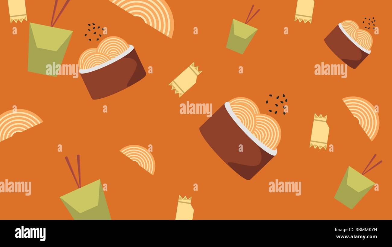 Instant ramen and noodle icons background Stock Vector Image & Art - Alamy