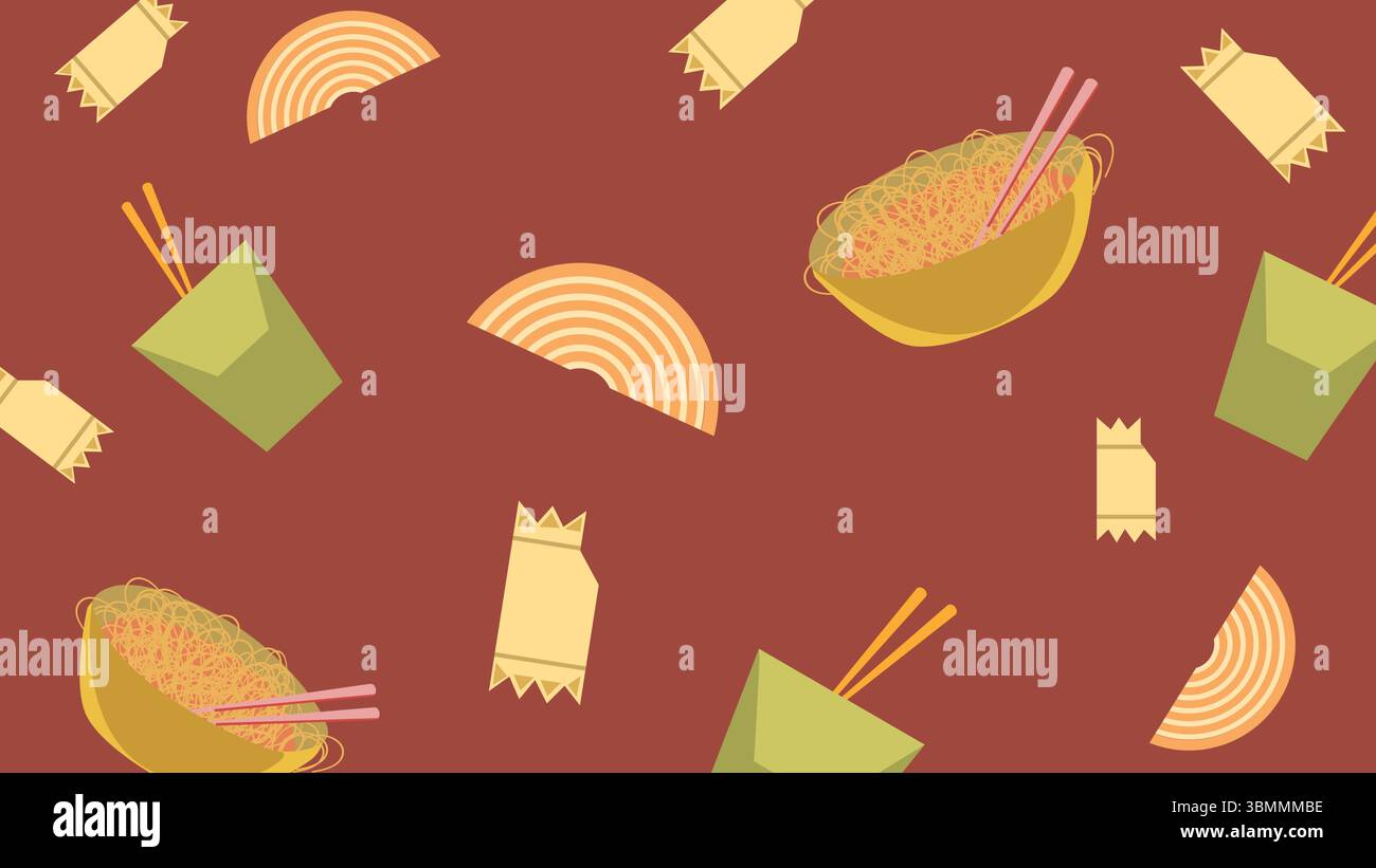 Takeout ramen and noodles background Stock Vector Image & Art - Alamy
