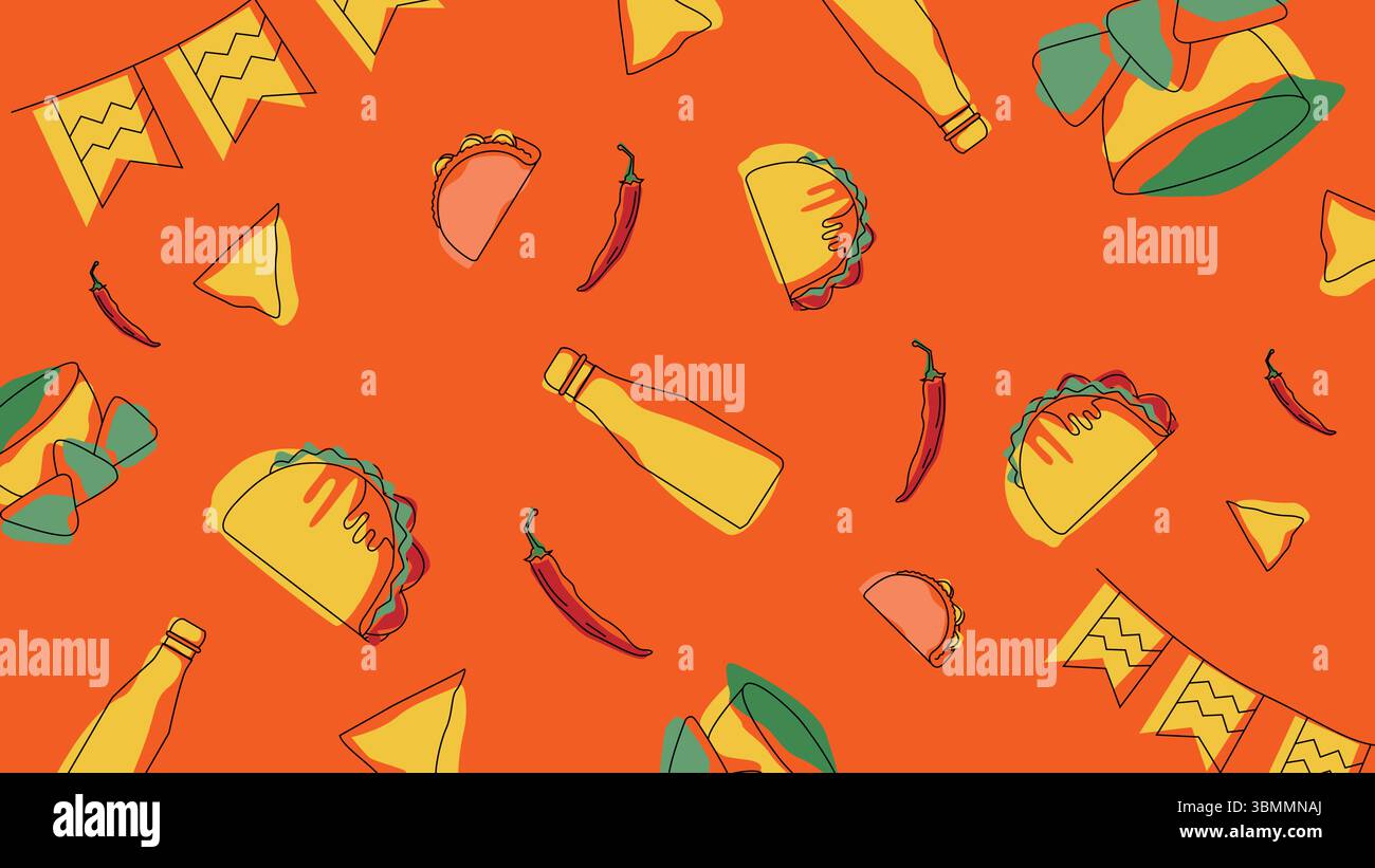 Spicy taco party background Stock Vector Image & Art - Alamy