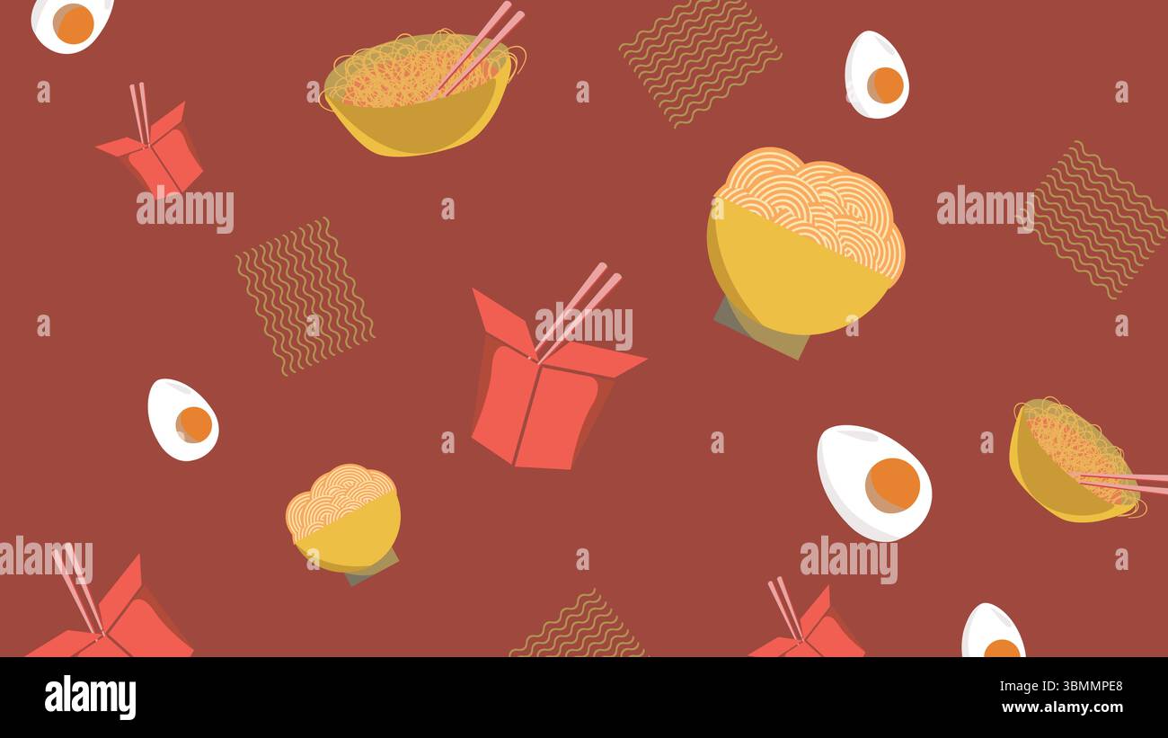 Noodles and ramen eggs background Stock Vector Image & Art - Alamy