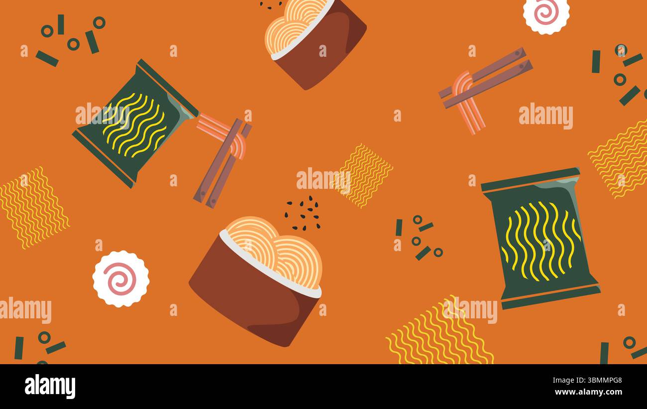 Instant ramen and chopsticks background Stock Vector Image & Art - Alamy