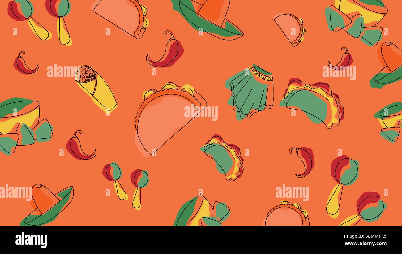 Mexican fiesta food elements background Stock Vector Image & Art - Alamy