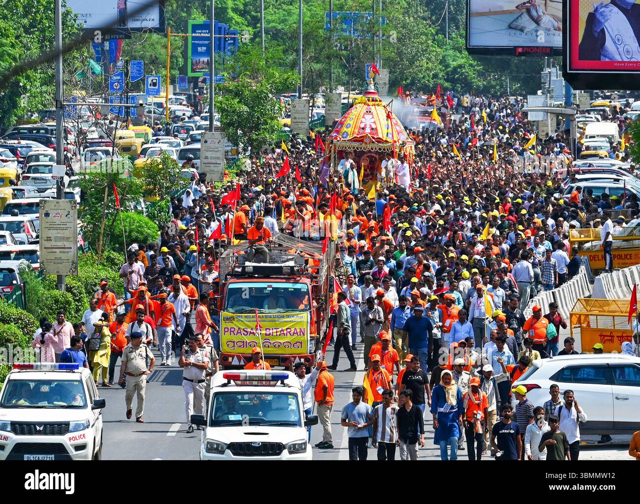 NEW DELHI, INDIA - JUNE 27: Devotees during the annual Ratha Yatra of ...