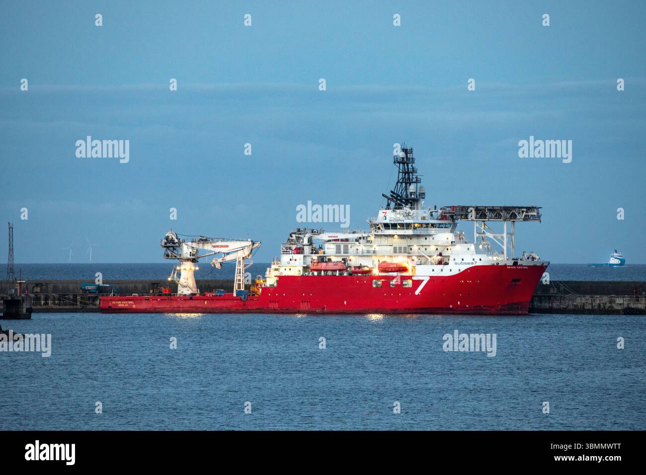 The Seven Atlantic offshore supply ship and dive vessel berthed in ...