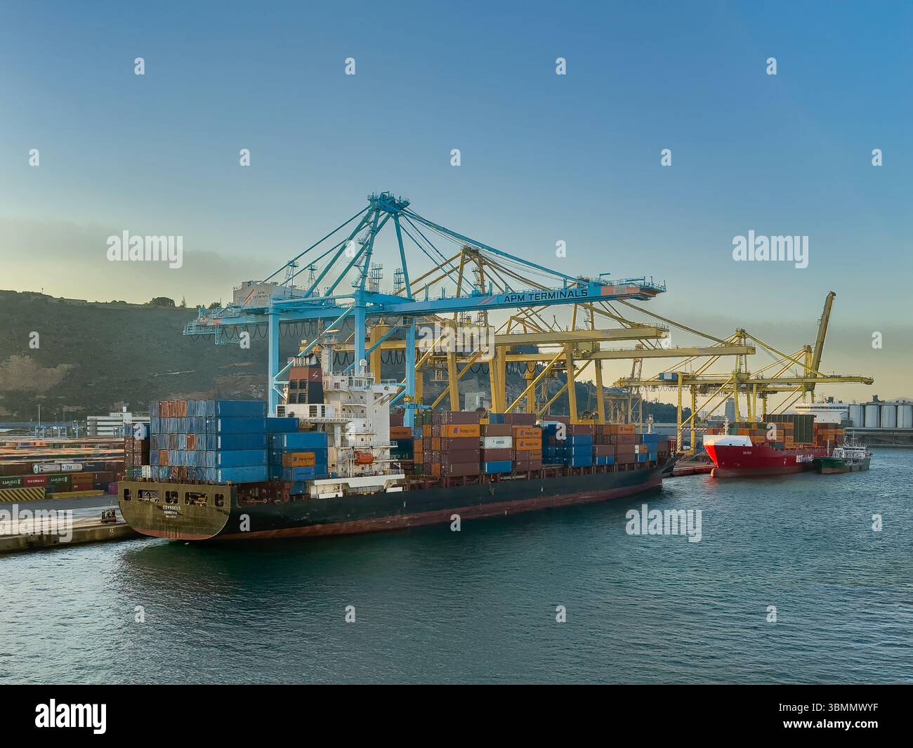 Barcelona, Spain - July 11, 2024: Odysseus Monrovia container vessel in ...