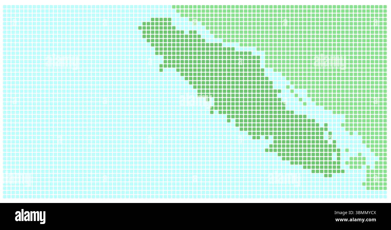 Vancouver Island pixelated stylised map with blue ocean background ...