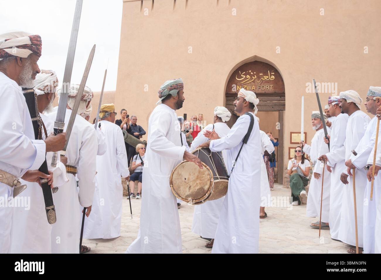 Nizwa, Oman,Al Razha folk dance, a traditional dance performed with ...