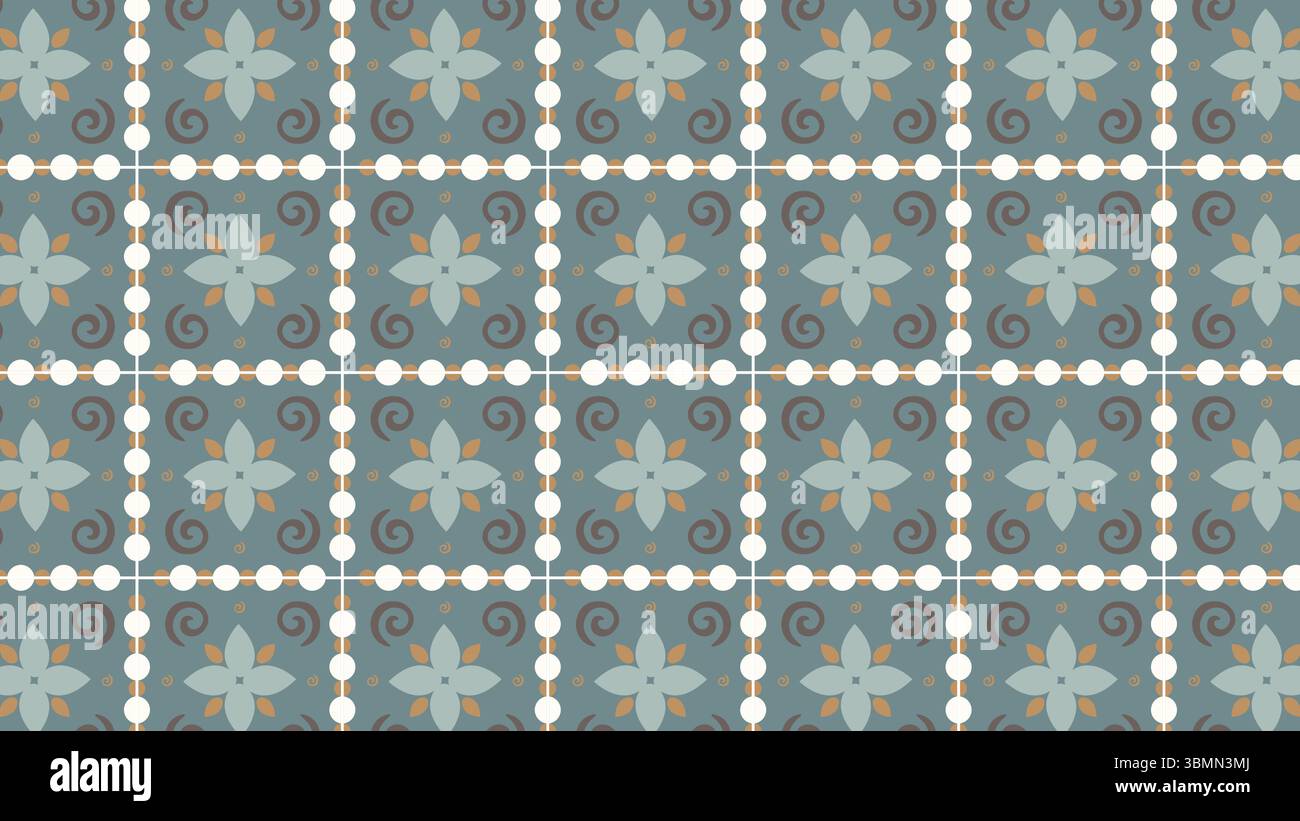 Blue tile floral repeat hi-res stock photography and images - Alamy