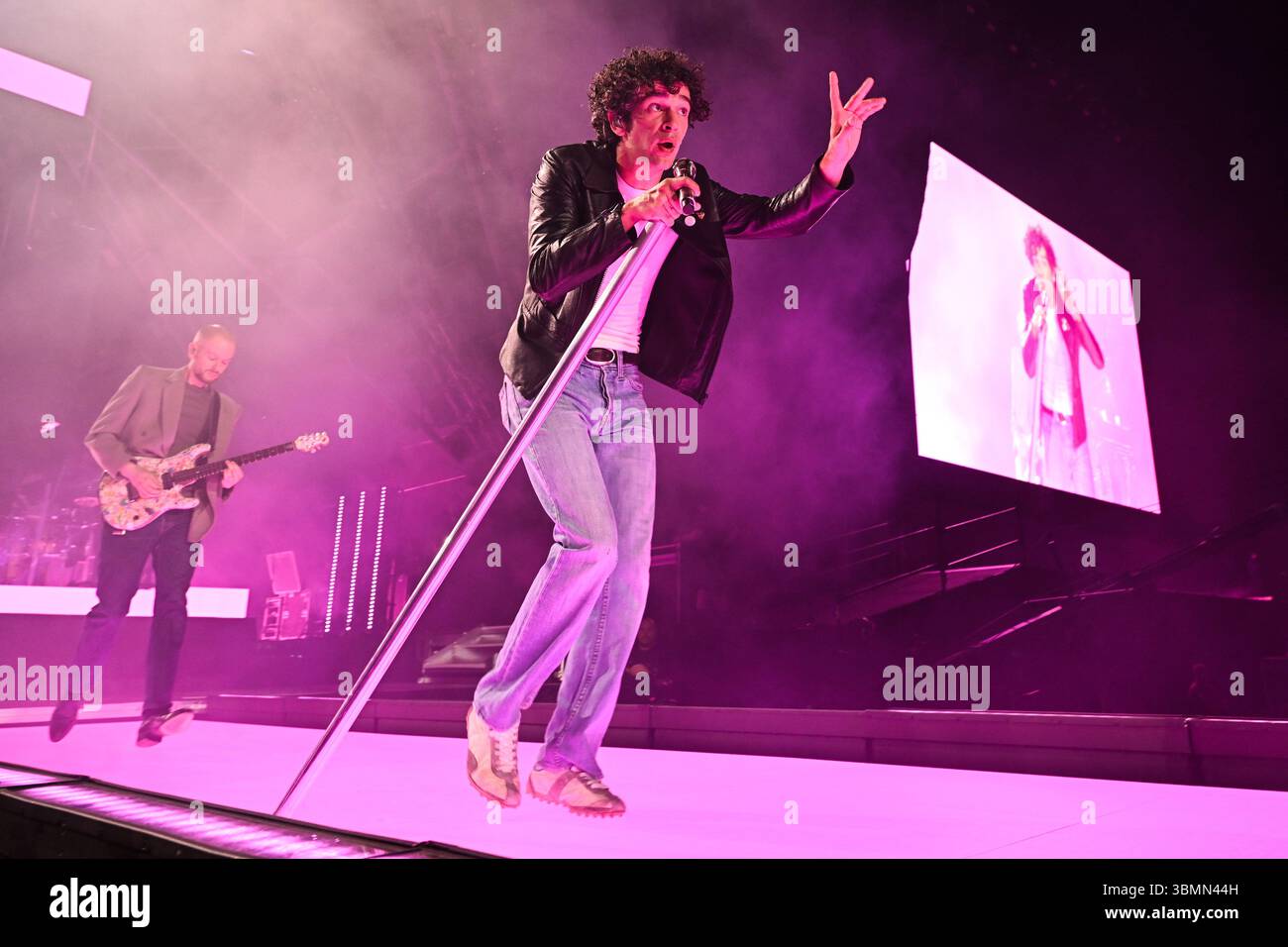 Somerset, UK. 27 June 2025. Matty Healy of The 1975 performing during ...