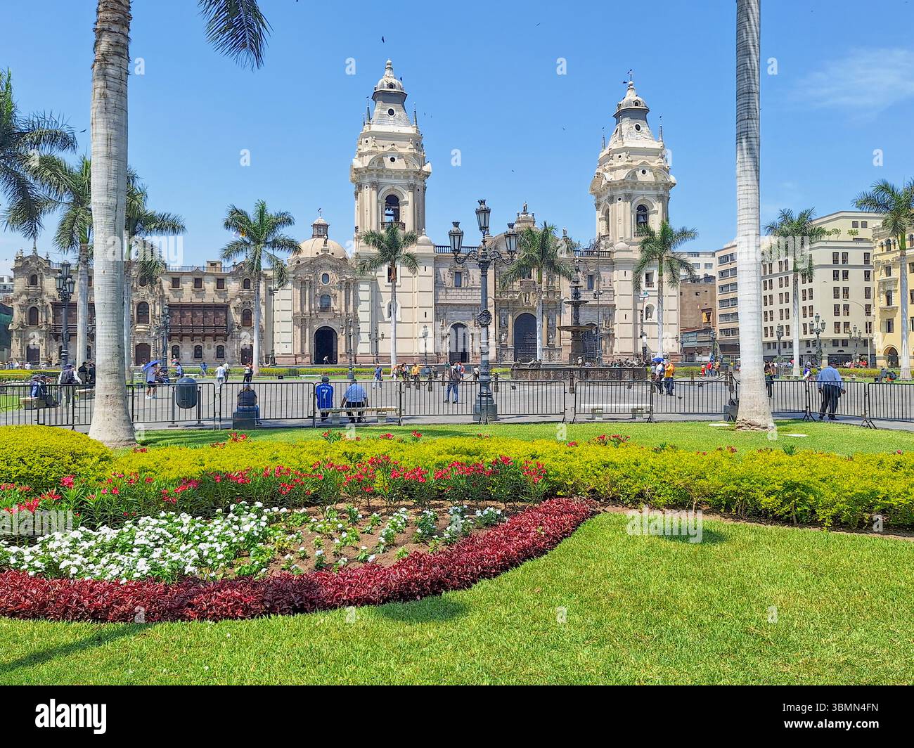 Lima, Peru - April 9, 2025: people enjoy visiting the cathedral of lima ...