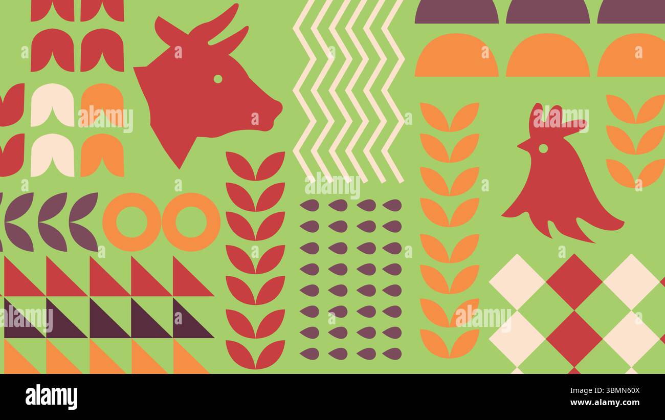 Cow and Chicken Icons Background Stock Vector Image & Art - Alamy