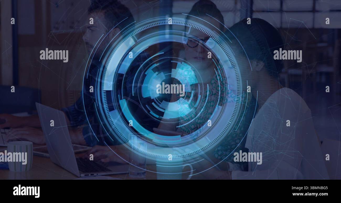 Three colleagues collaborating on design hi-res stock photography and ...