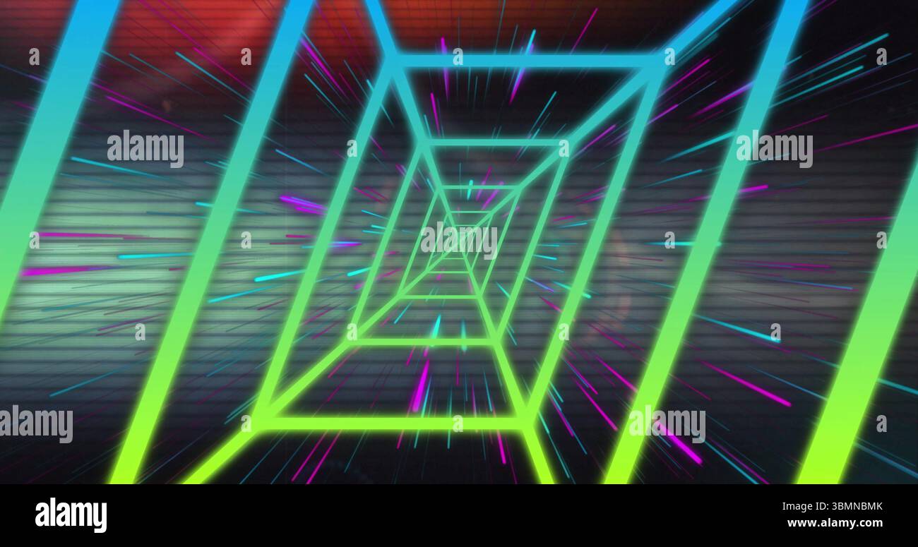 Glowing cyan grid forming digital hi-res stock photography and images ...