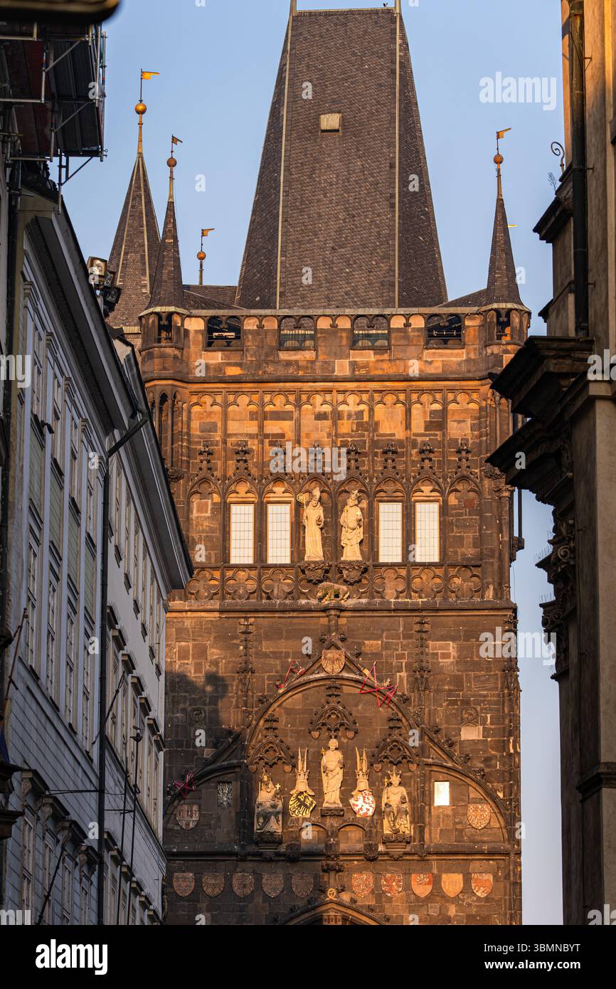 Charles Bridge in Old Prague is one of the most famous landmark of ...
