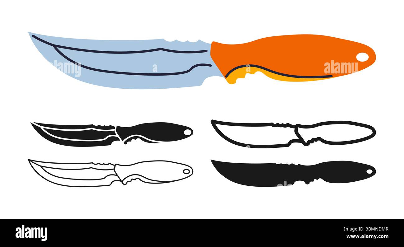 Knife icon symbol set. Modern kitchen knife or professional tools ...