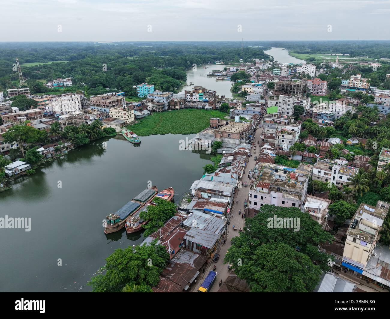 (EDITORS NOTE: Image taken with drone)An aerial view of a bustling ...