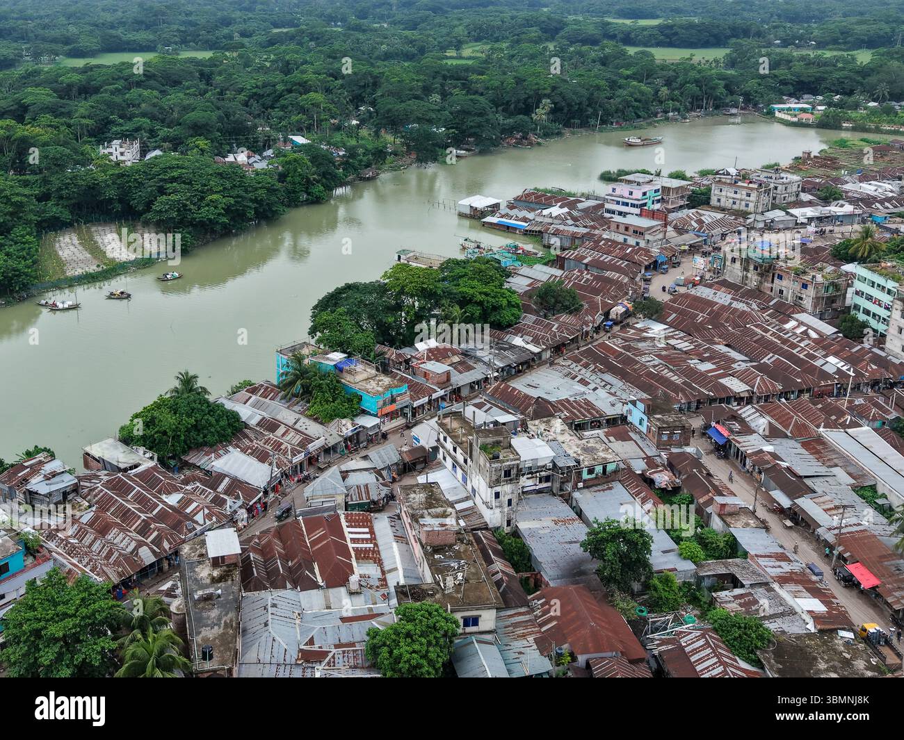 (EDITORS NOTE: Image taken with drone)An aerial view of a bustling ...