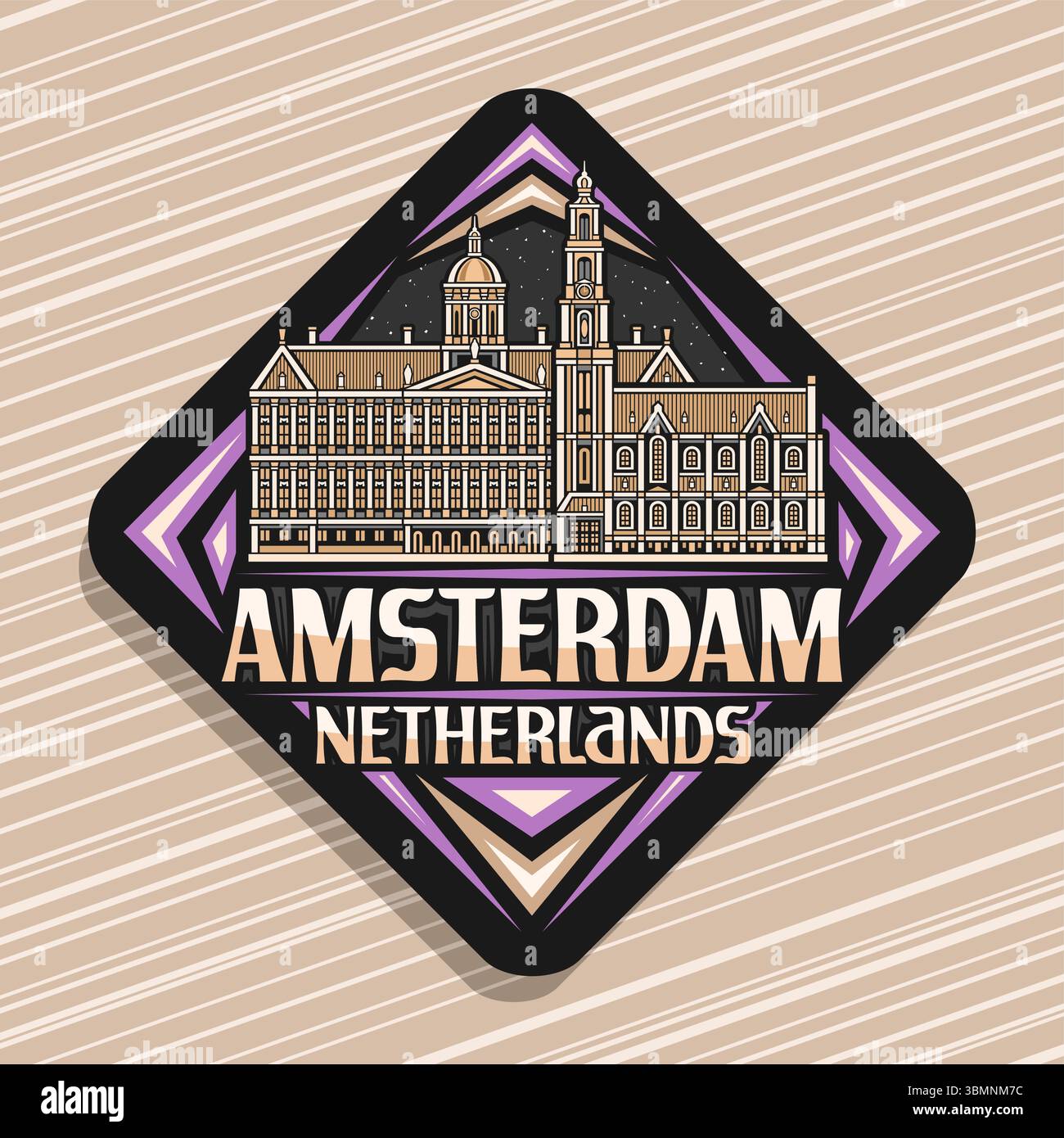 Amsterdam city night Stock Vector Images - Alamy