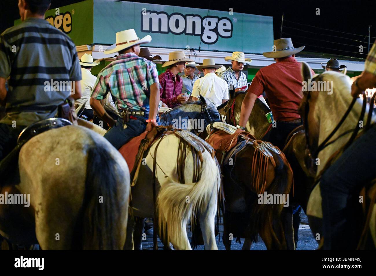 BAGACES, GUANACASTE PROVINCE, COSTA RICA: A traffic jam at the annual Tope Nacional Bagaces ...