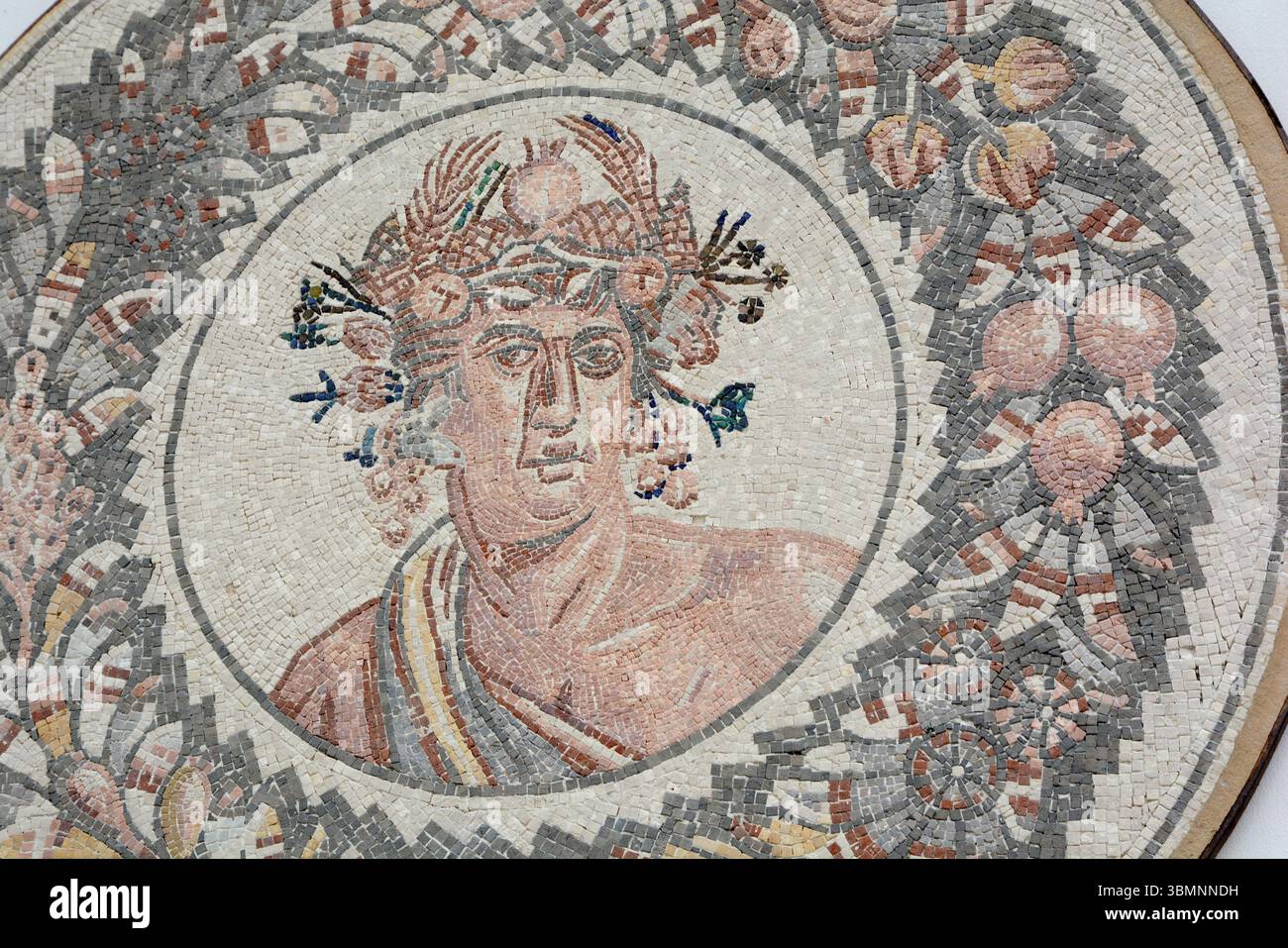 Ancient art Roman Mosaic of Bacchus 100 AD Stock Photo - Alamy