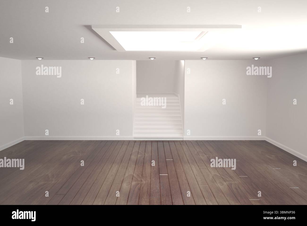 Empty white room with stairs Stock Photo - Alamy