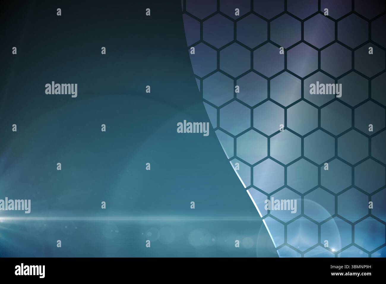 Curved hexagonal mesh surface is being shown in gradient design with ...