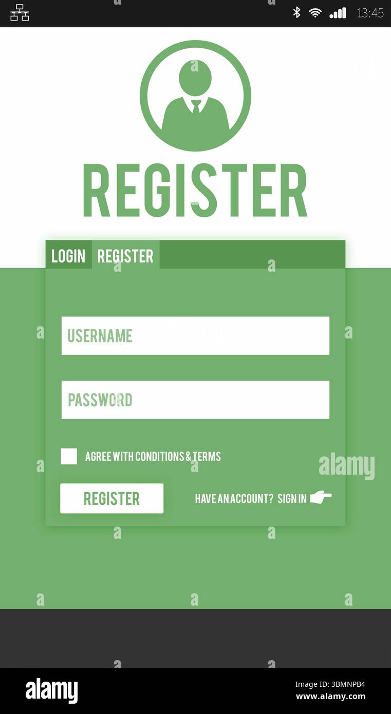 Telephone register application Stock Photo - Alamy