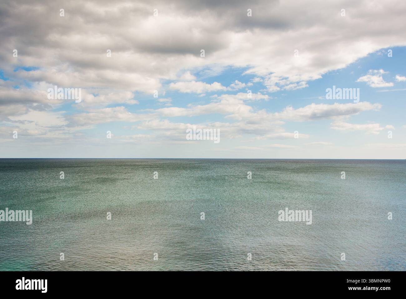 Calm ocean surface is being shown with horizon line in flat design and ...