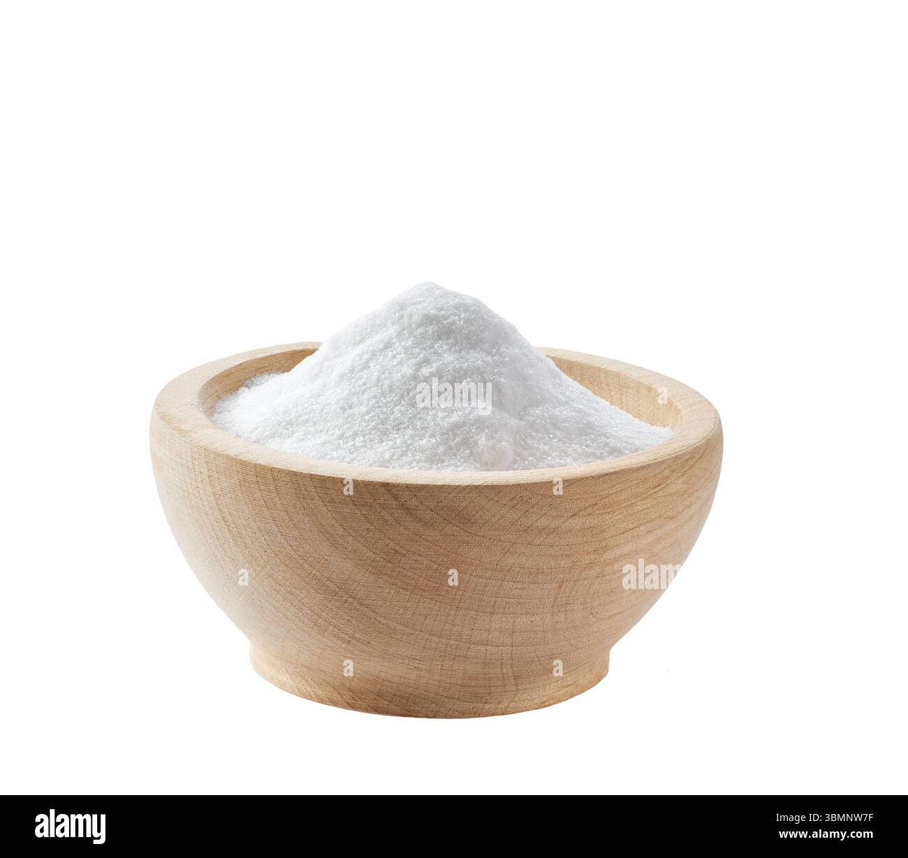 sodium bicarbonate in a wooden plate isolated on white background Stock ...