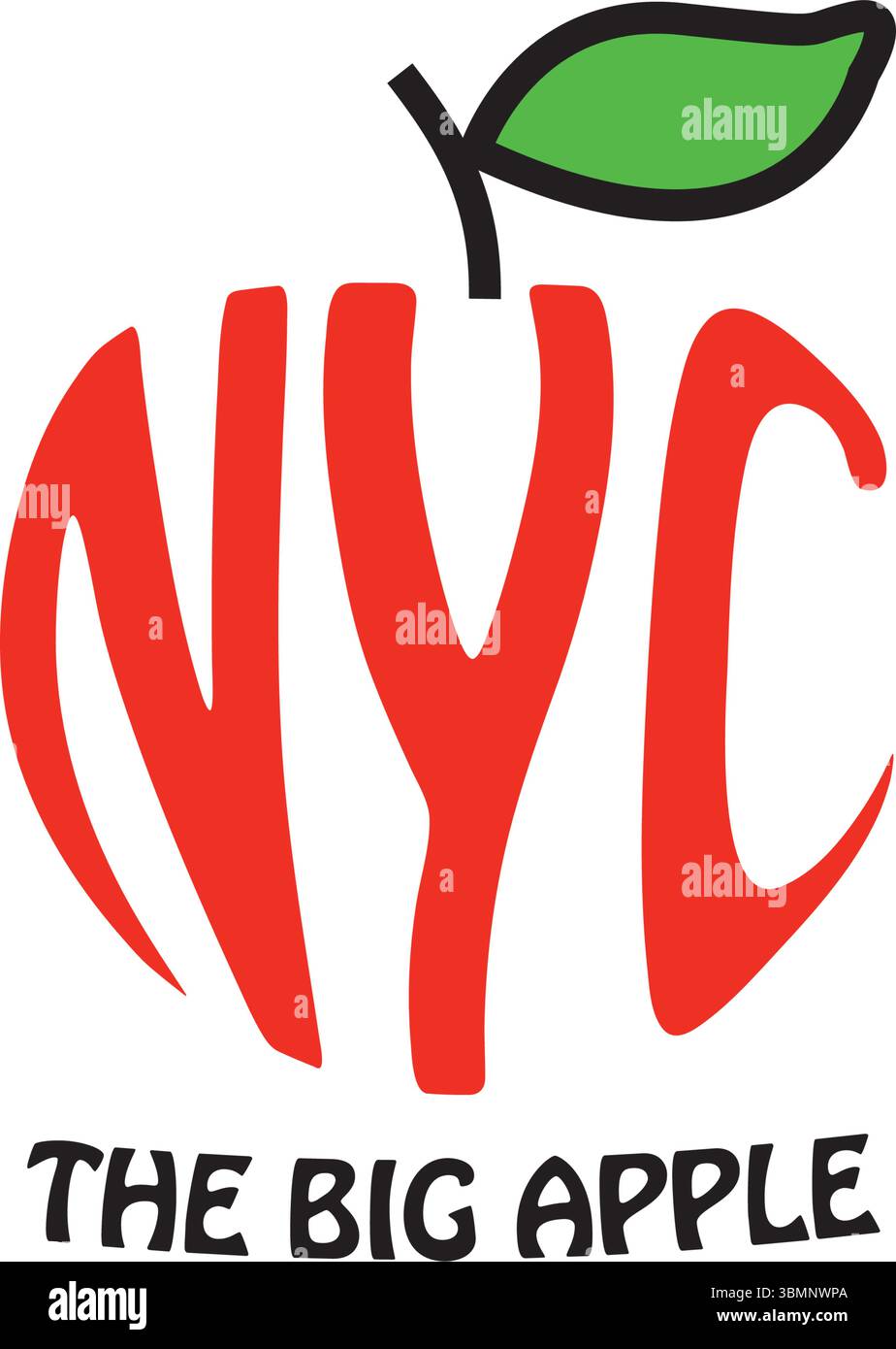 New York city typography design. The big apple. For apparel, t-shirt ...