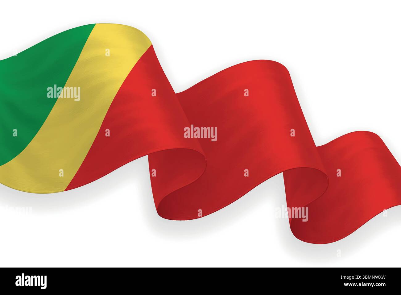 Congo waving flag with bright colors on clean background Stock Vector ...