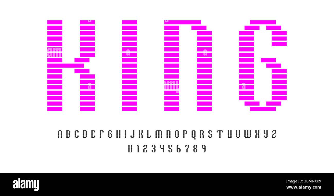 Set of alphabets font letters and numbers modern abstract design with ...