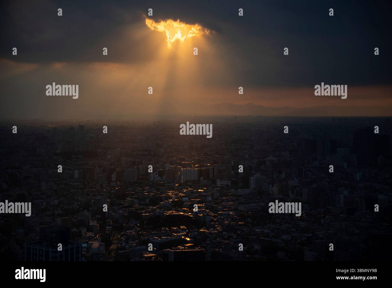 The cityscape at sunset as seen from the Tokyo Metropolitan Government ...