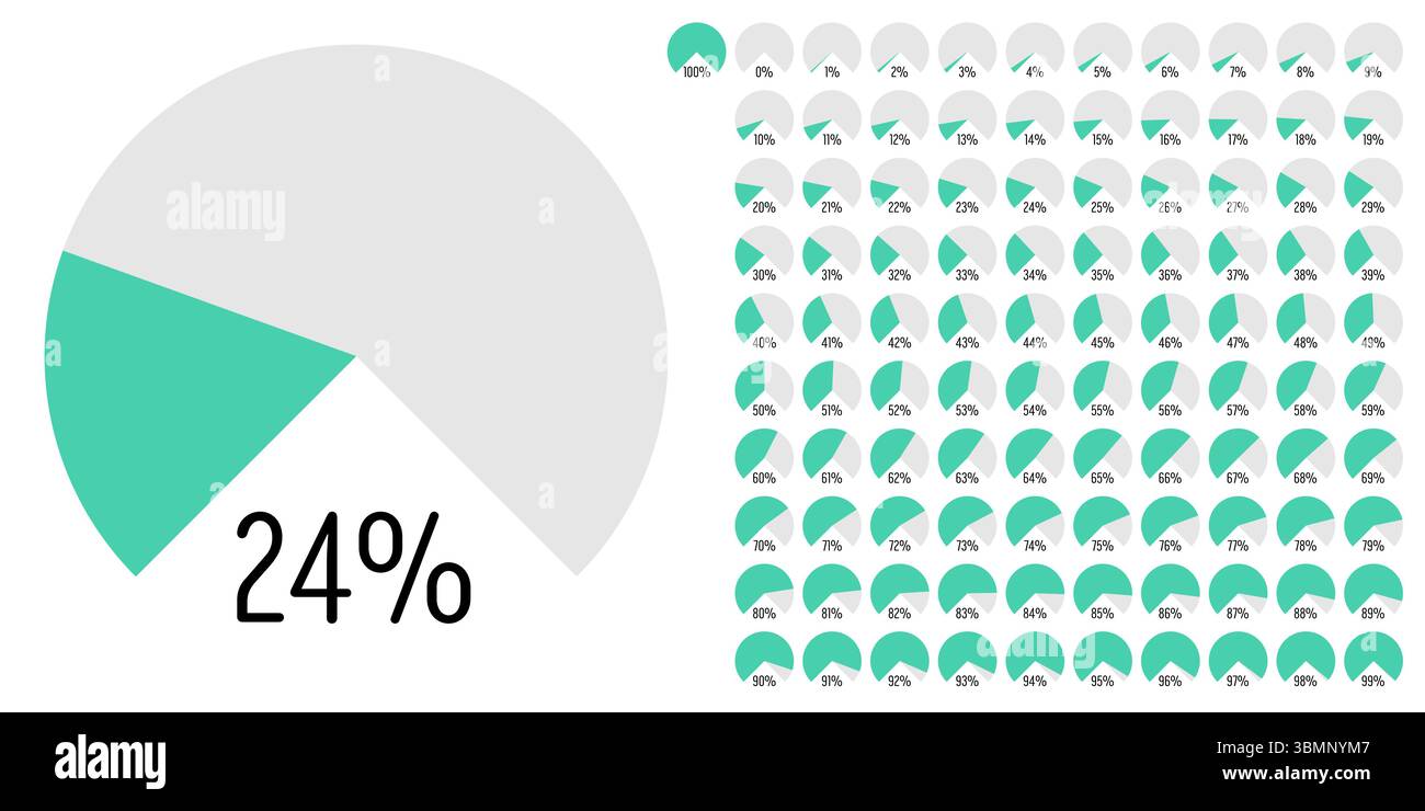 Set of circular sector arc percentage diagrams meters progress bar from ...
