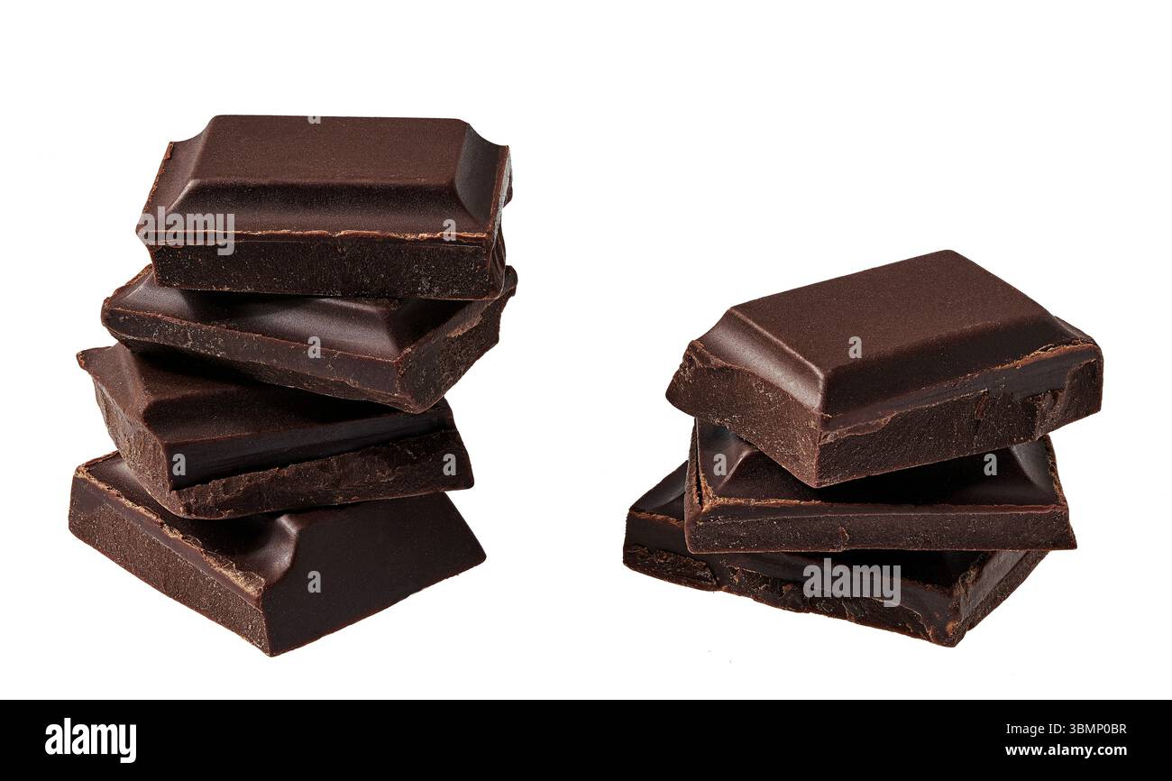 Dark chocolate pieces stack hi-res stock photography and images - Alamy