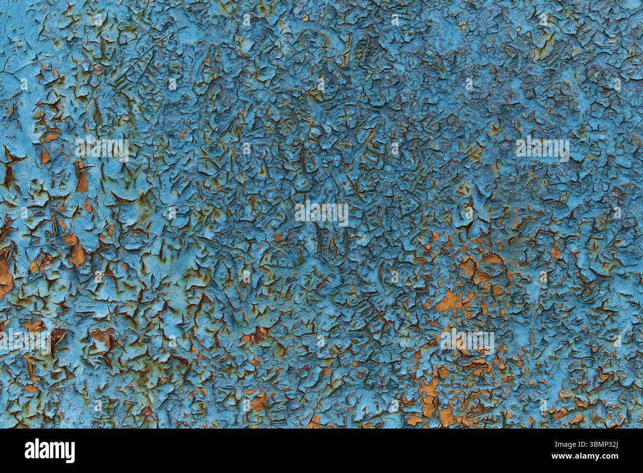 Grunge background with old peeling blue paint. Several layers of shabby ...