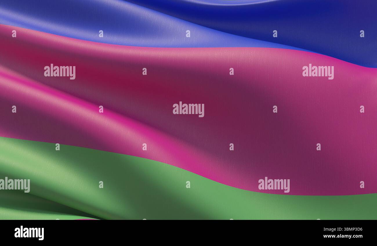 High resolution close-up 3D illustration. Flags of the federal subjects ...